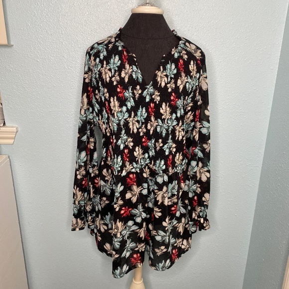 Lane Bryant | Tops | Lane Bryant Plus Size Black Floral Blouse | Poshmark